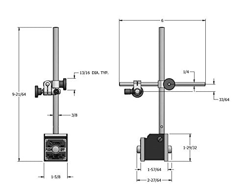 Starrett Magnetic Base Holder Set, 657AA, Complete Kit for Use with ...